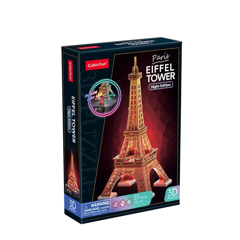 LED Eiffel Tower Night Edition - Architecture Model - Rompecabezas 3D – BlasterChile